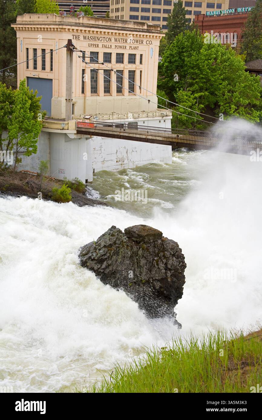 Spokane River in Major Flood, Riverfront Park, Spokane, Washington ...