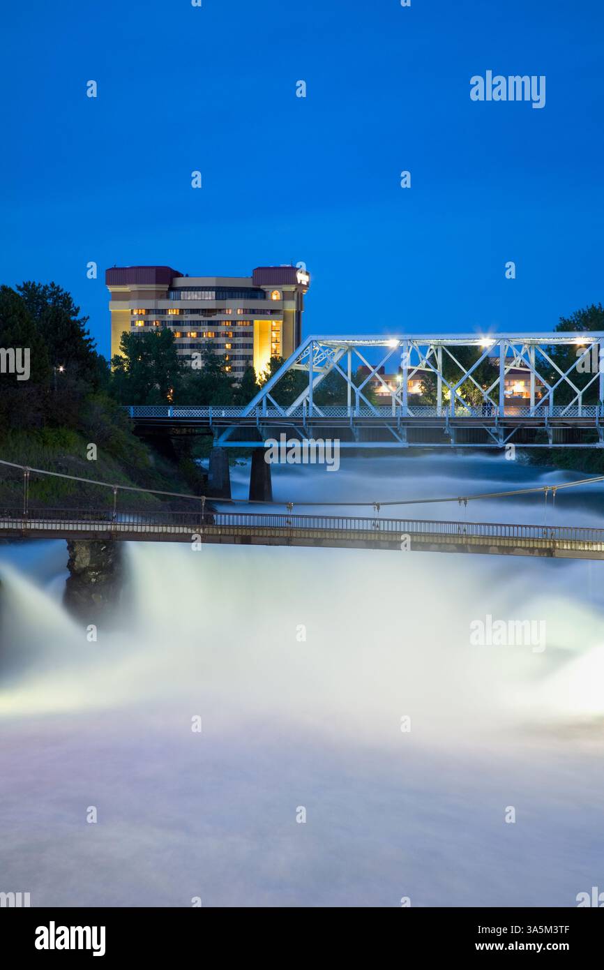 Upper Falls of Spokane River in Major Flood, Riverfront Park, Spokane ...