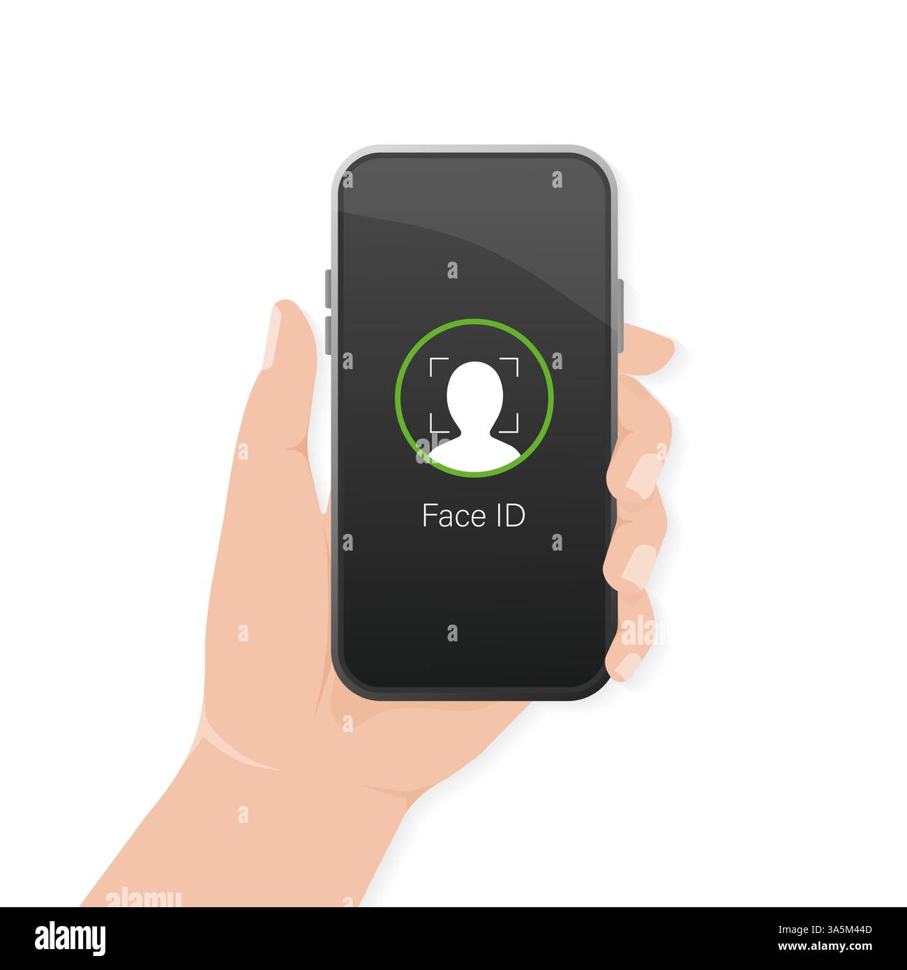 Vector mobile device concept. Face recognition. Mobile app design. Face id Stock Vector Image ...