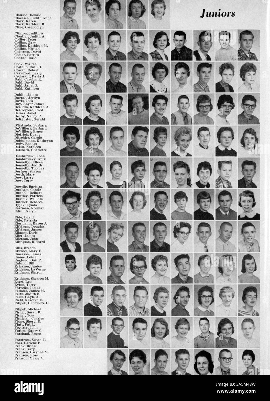 Yearbook from roosevelt high school showcases the 1958 1959 school year hi-res stock photography ...