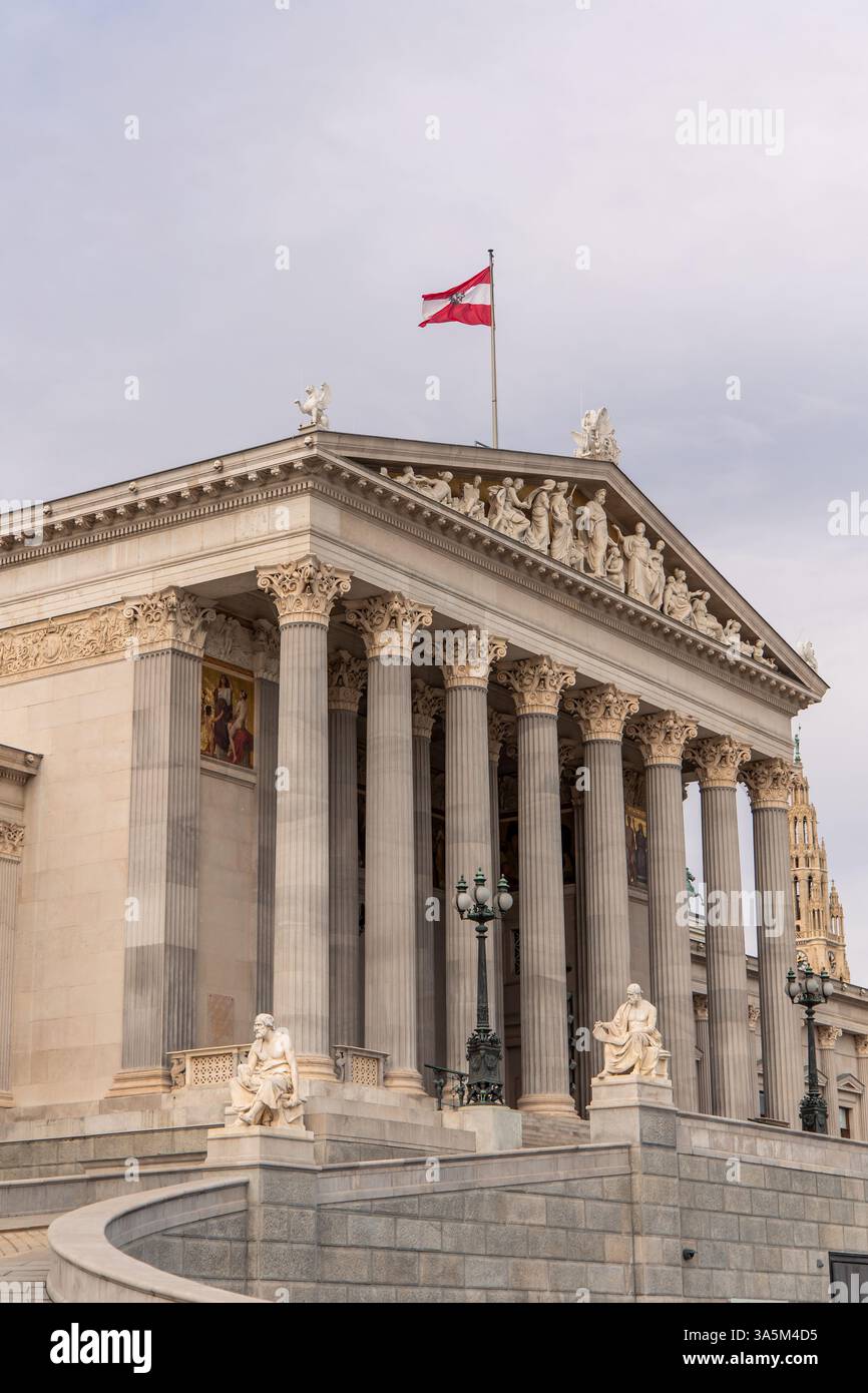 02-22-2025, Vienna, Austrian Parliament Building, showcasing ...