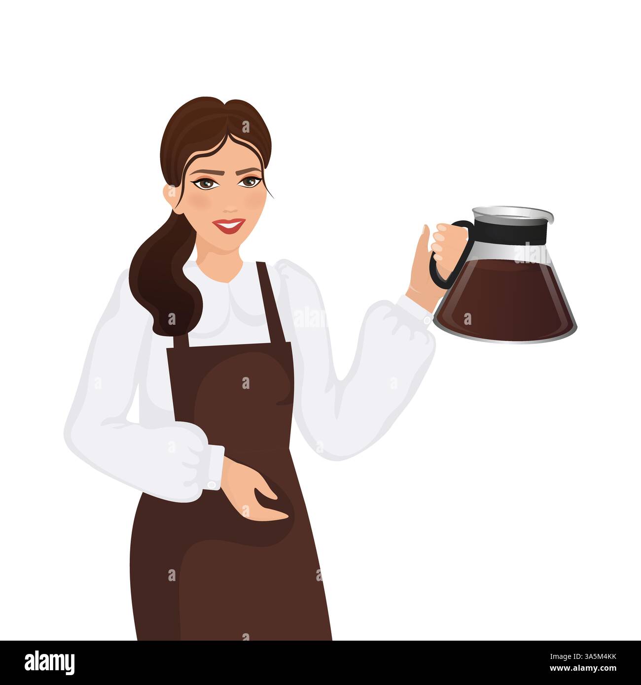 Flat character coffee shop barista. Vector illustration flat design ...