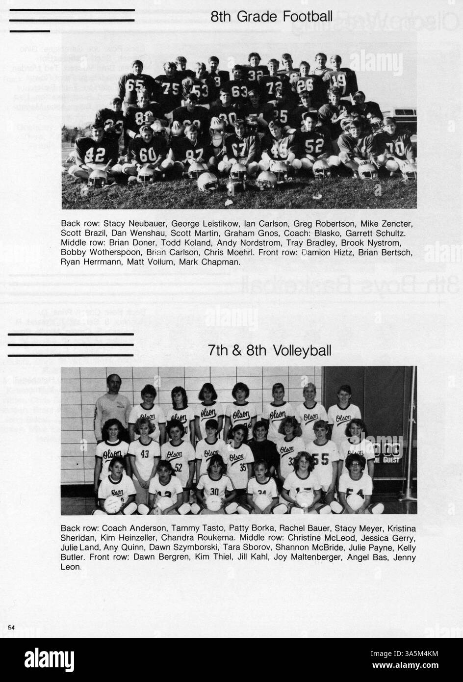 The 1987 yearbook from Olson Jr. High captures the school year's highlights, featuring students ...
