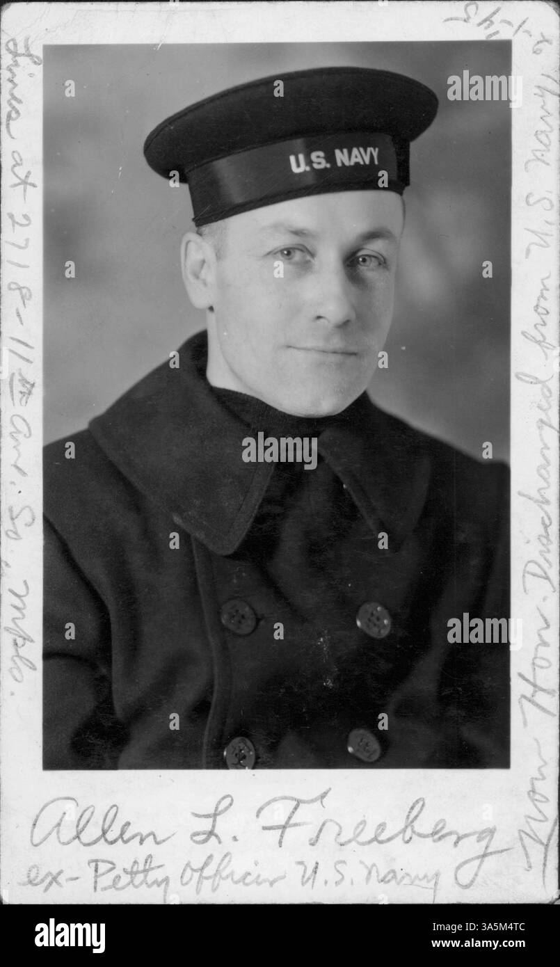 A portrait of Petty Officer Allen L. Freeberg, a member of the United ...