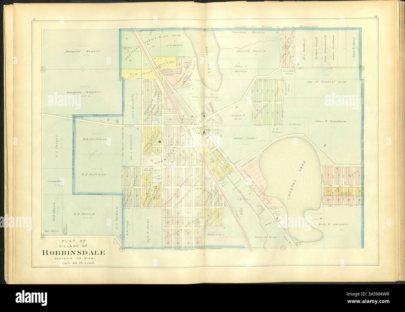 Features detailed maps and plats of Hennepin County, Minnesota ...