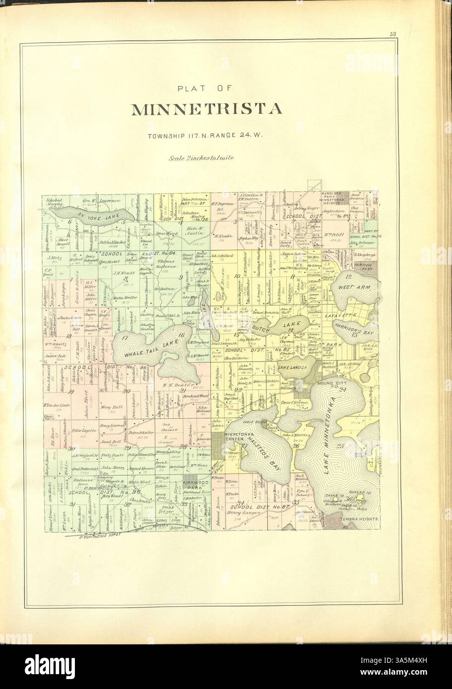 This plat book offers complete cadastral surveys for hennepin county hi ...