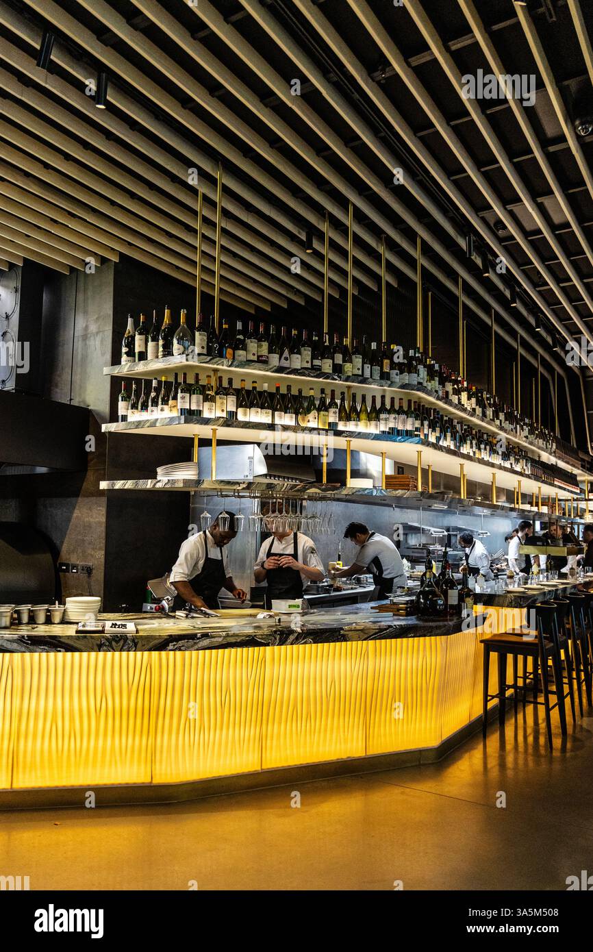 Interior of Roe Restaurant in Canary Wharf, London, England Stock Photo ...
