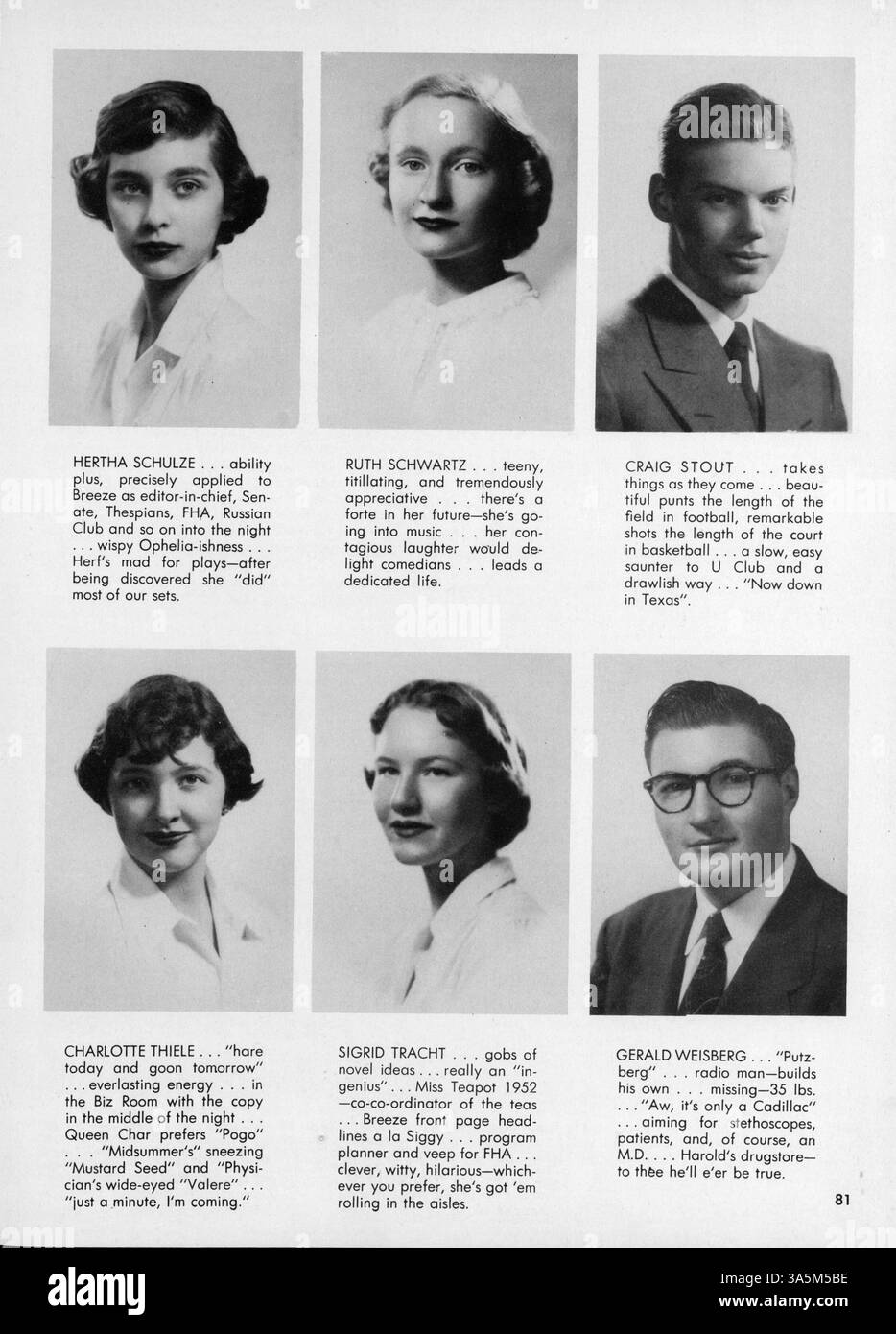 The 'Bisbila '52' yearbook from University High School highlights the ...