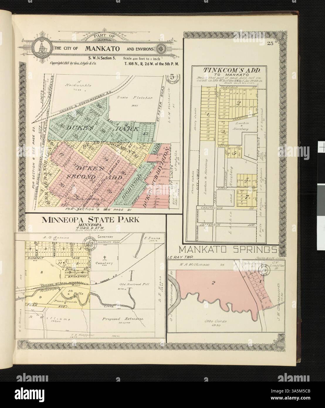 Of blue earth county includes plat maps of local villages hi-res stock ...