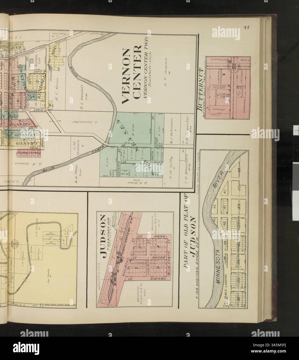 Of blue earth county provides plat maps of cities hi-res stock ...