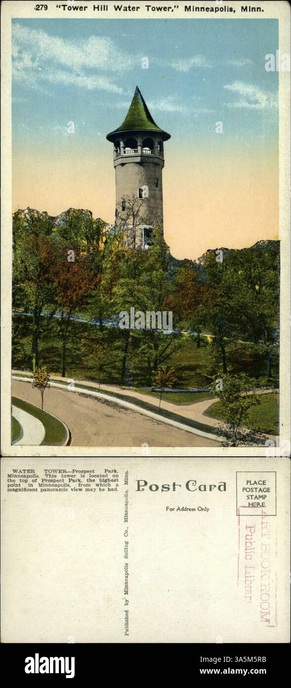 The Tower Hill Water Tower in Minneapolis, located at Prospect Park, is ...