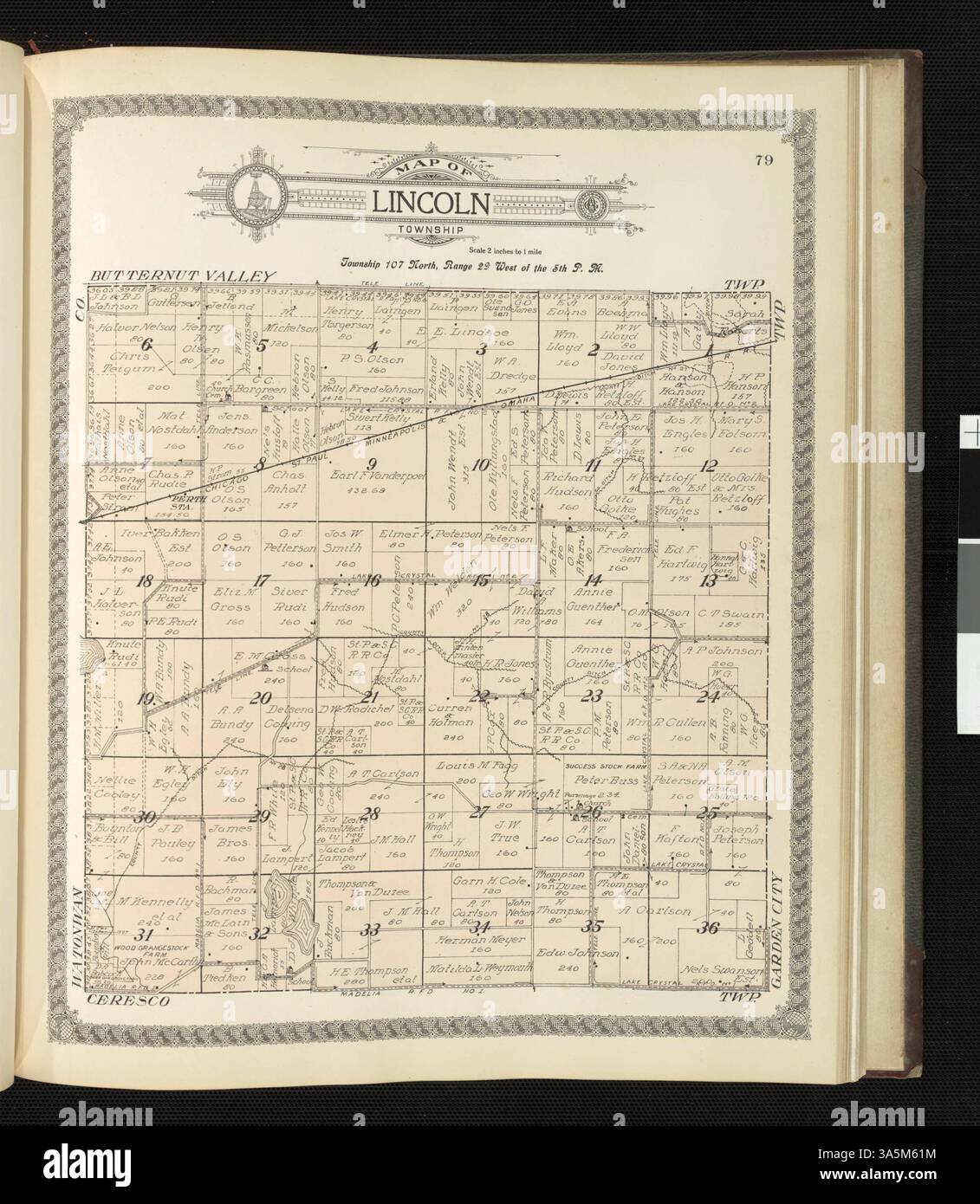 This atlas of Blue Earth County includes maps of the local towns ...