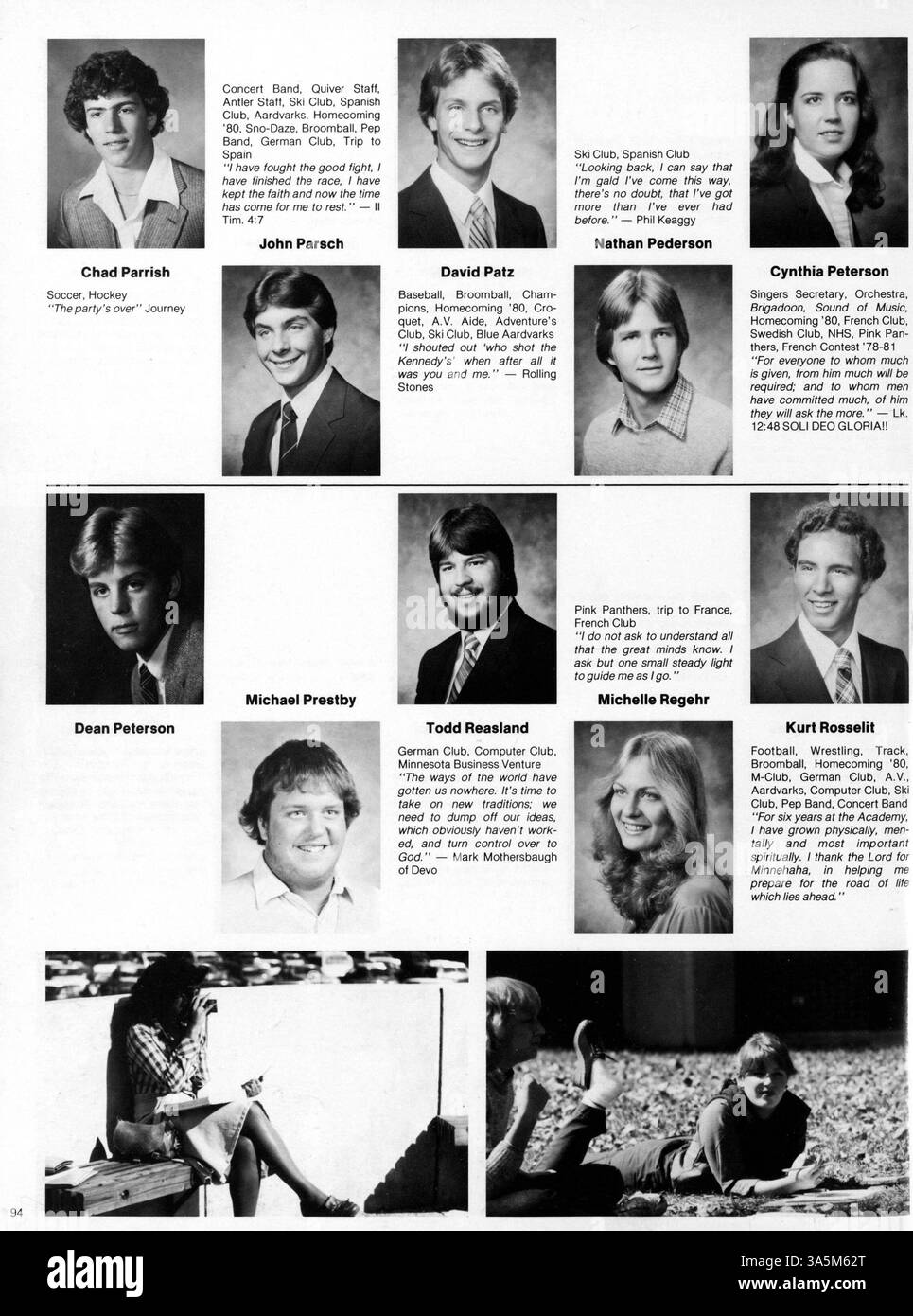 This 1982 Antler Yearbook from Minnehaha Academy documents the student ...