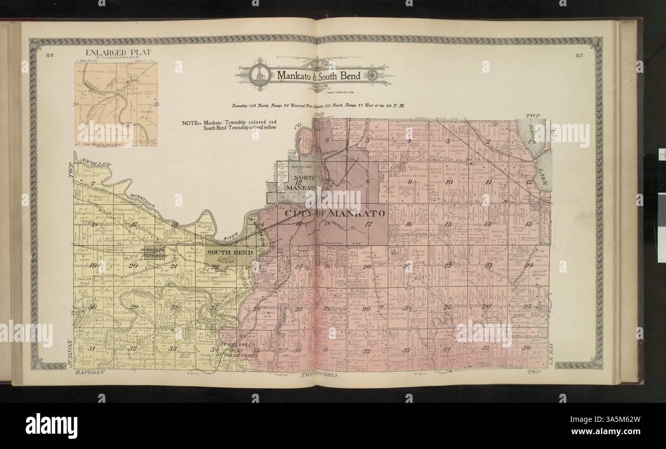 This detailed atlas of Blue Earth County contains maps of local ...
