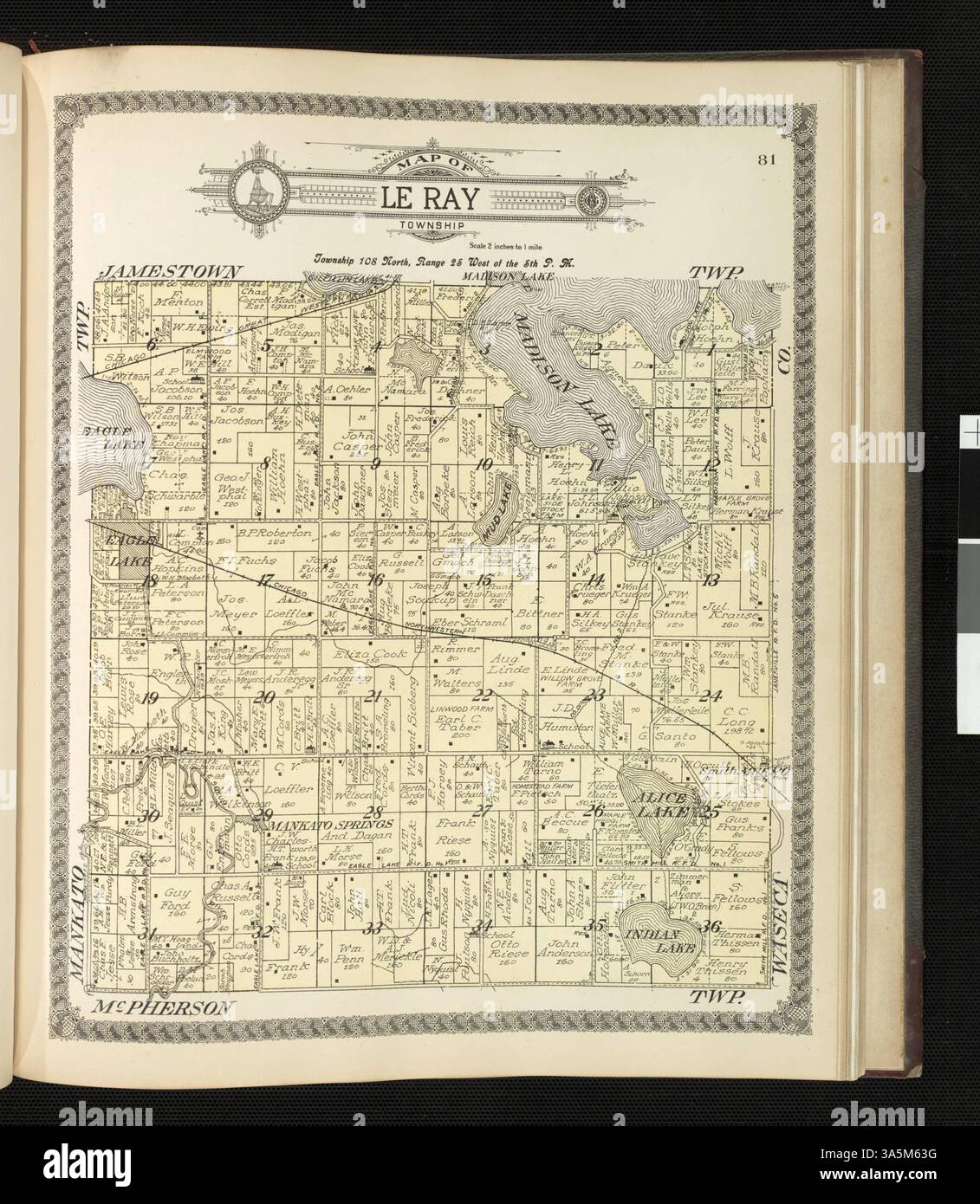 This historical atlas provides maps of Blue Earth County, including ...