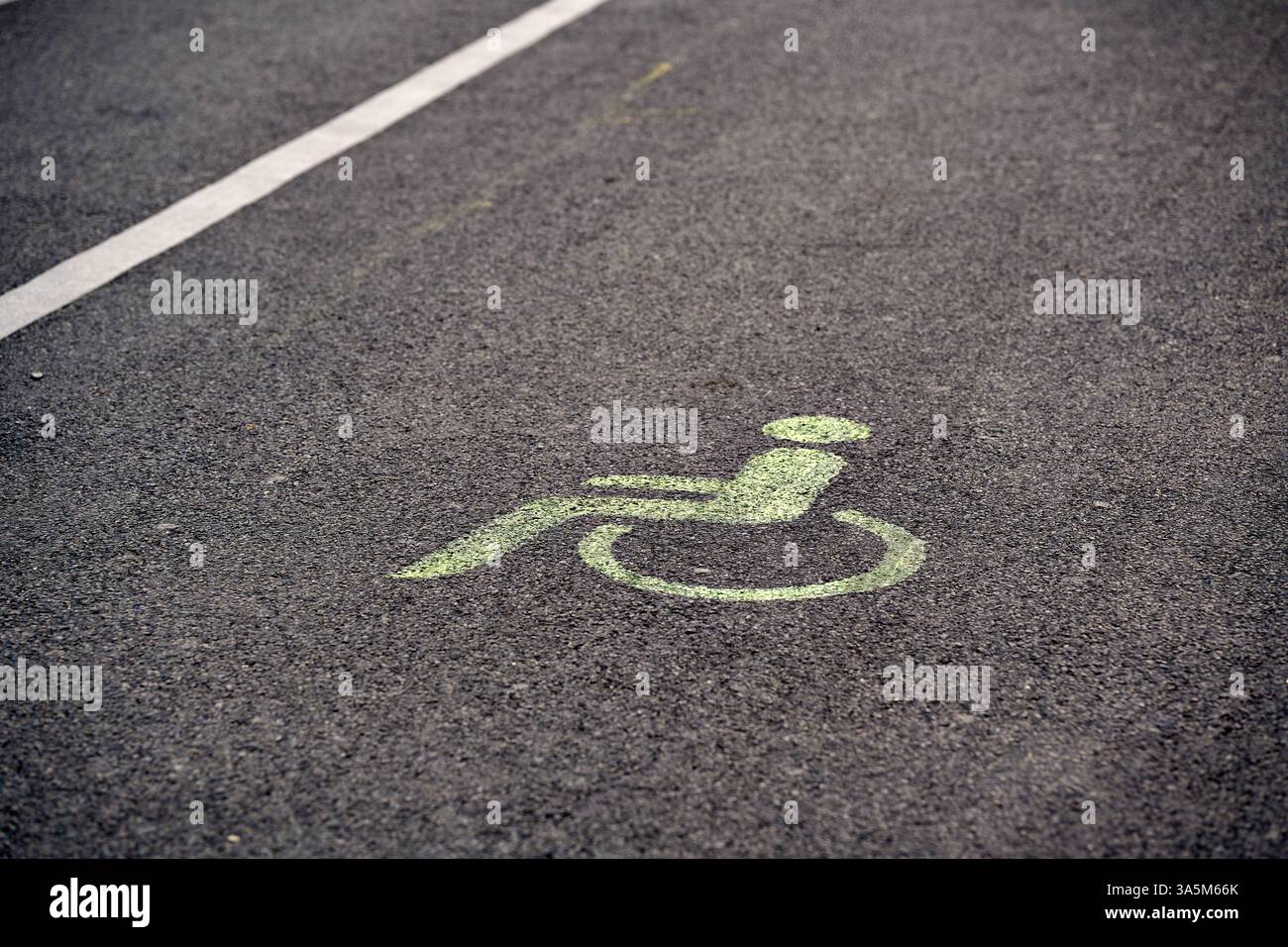 Berlin, Germany - March 23, 2025: Wheelchair symbol as road marking ...
