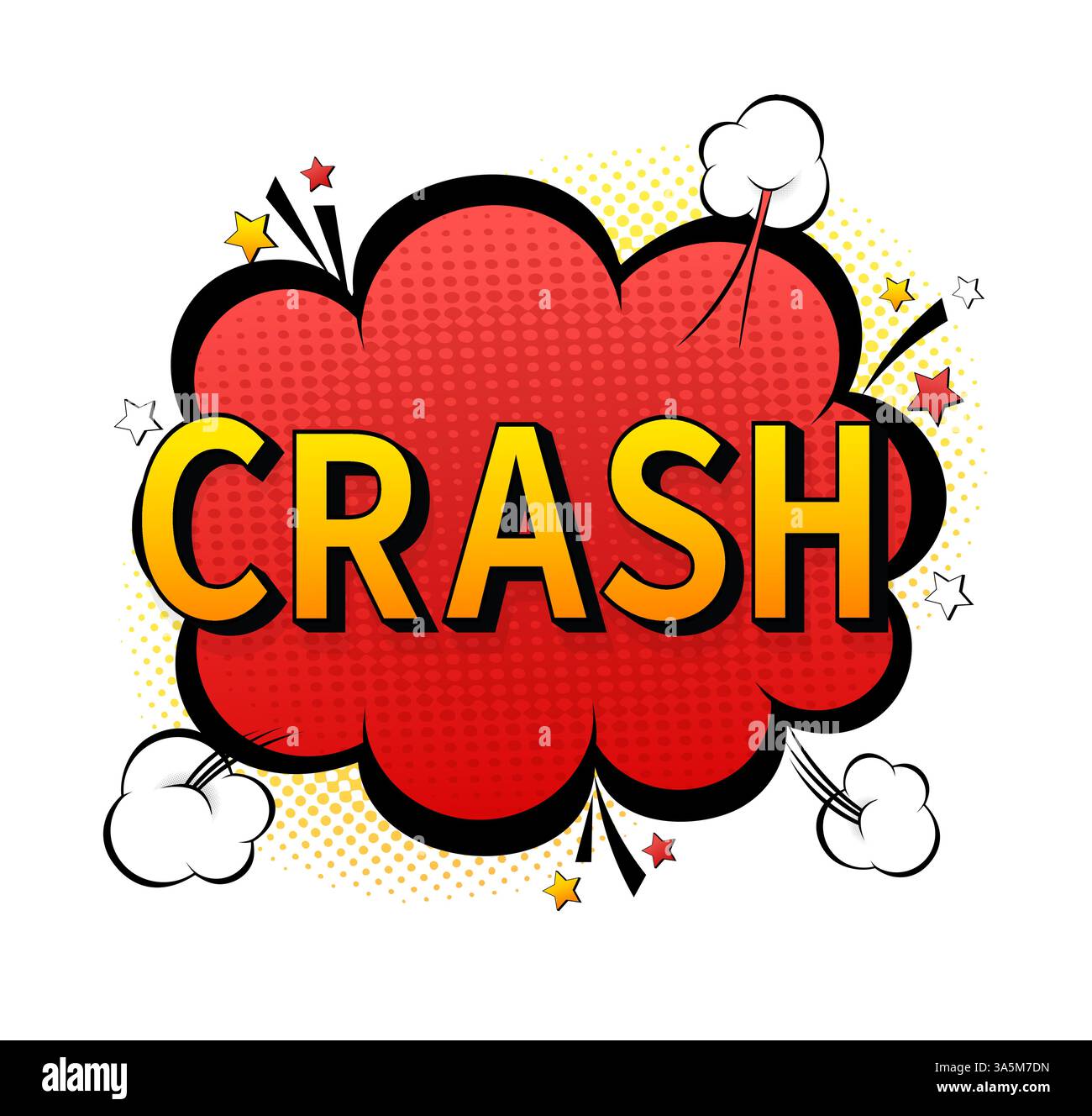 Pop style illustration with crash sign. Abstract art background vector ...