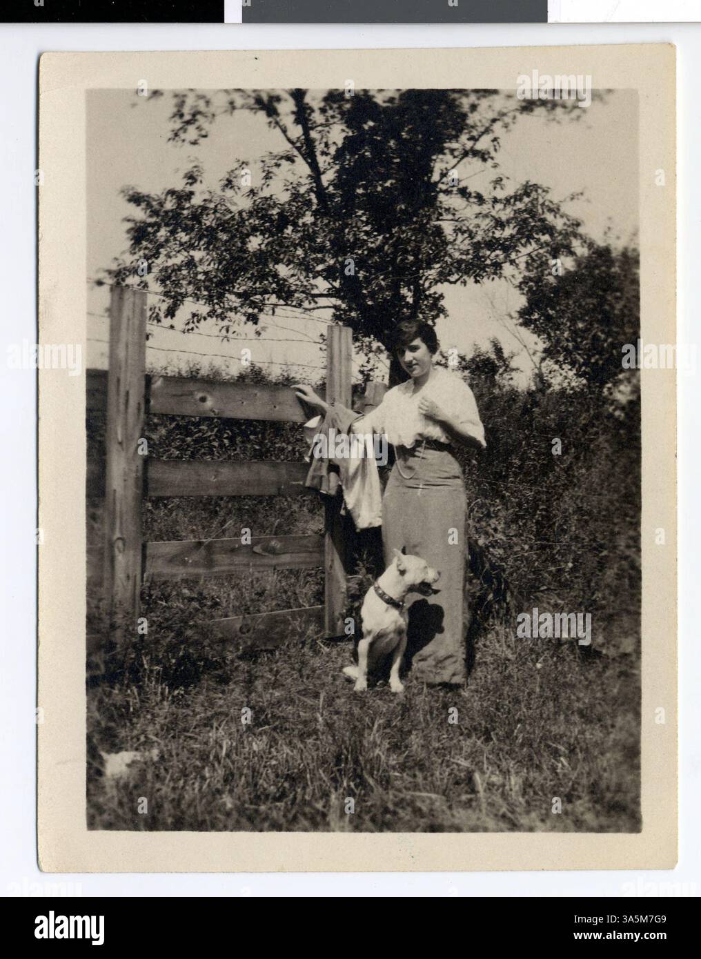 This portrait features Corine Beneteau with her dog, Wables, in Blue ...
