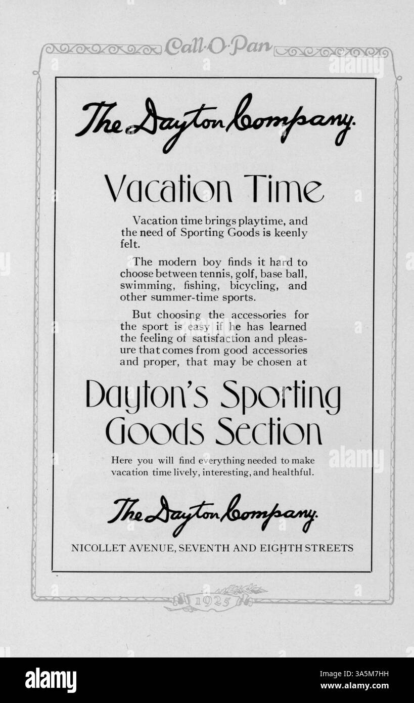 The 1925 Call-O'-Pan yearbook captures student activities, sports ...