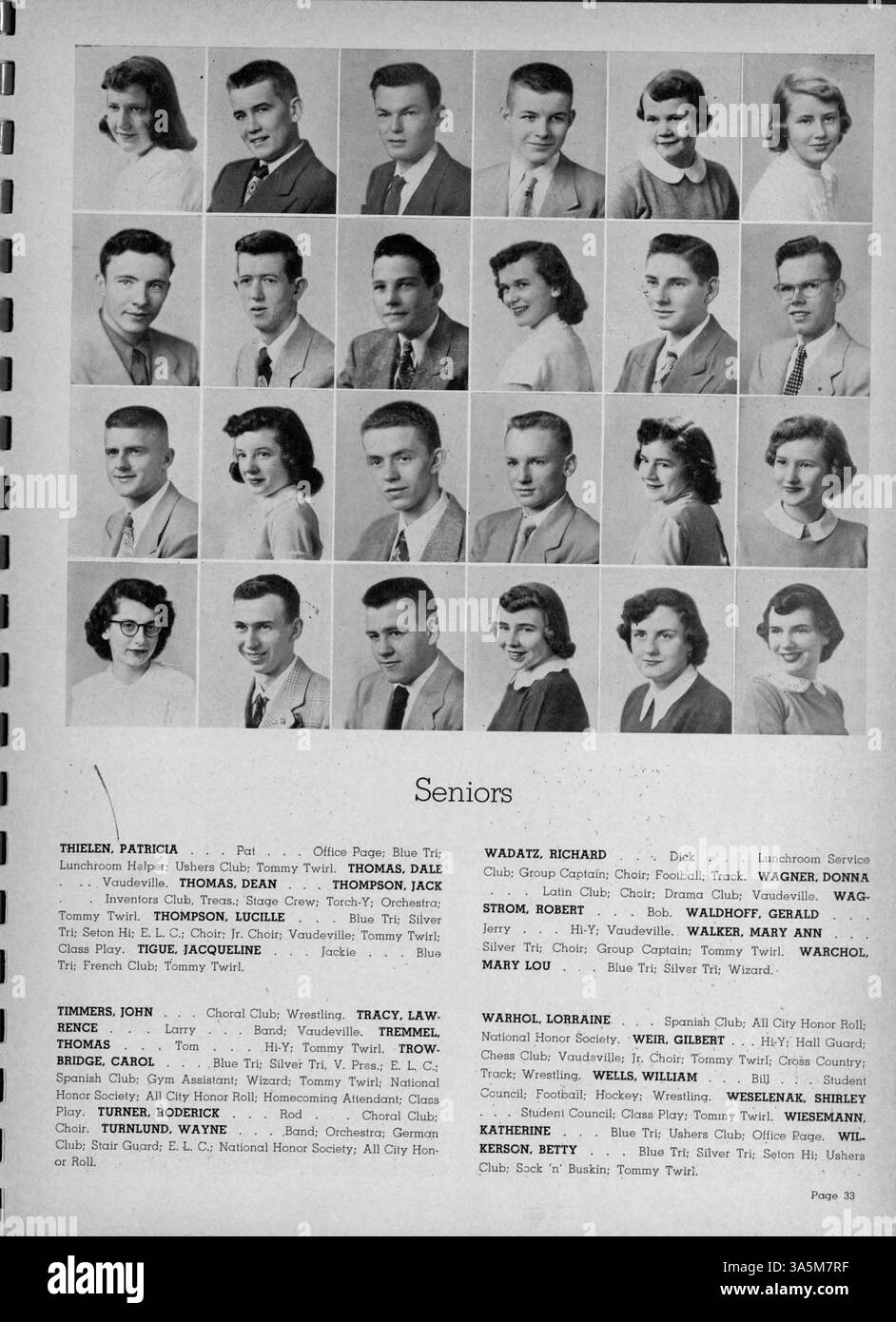 The 1951 Edison High School yearbook, titled 'Wizard,' captures ...
