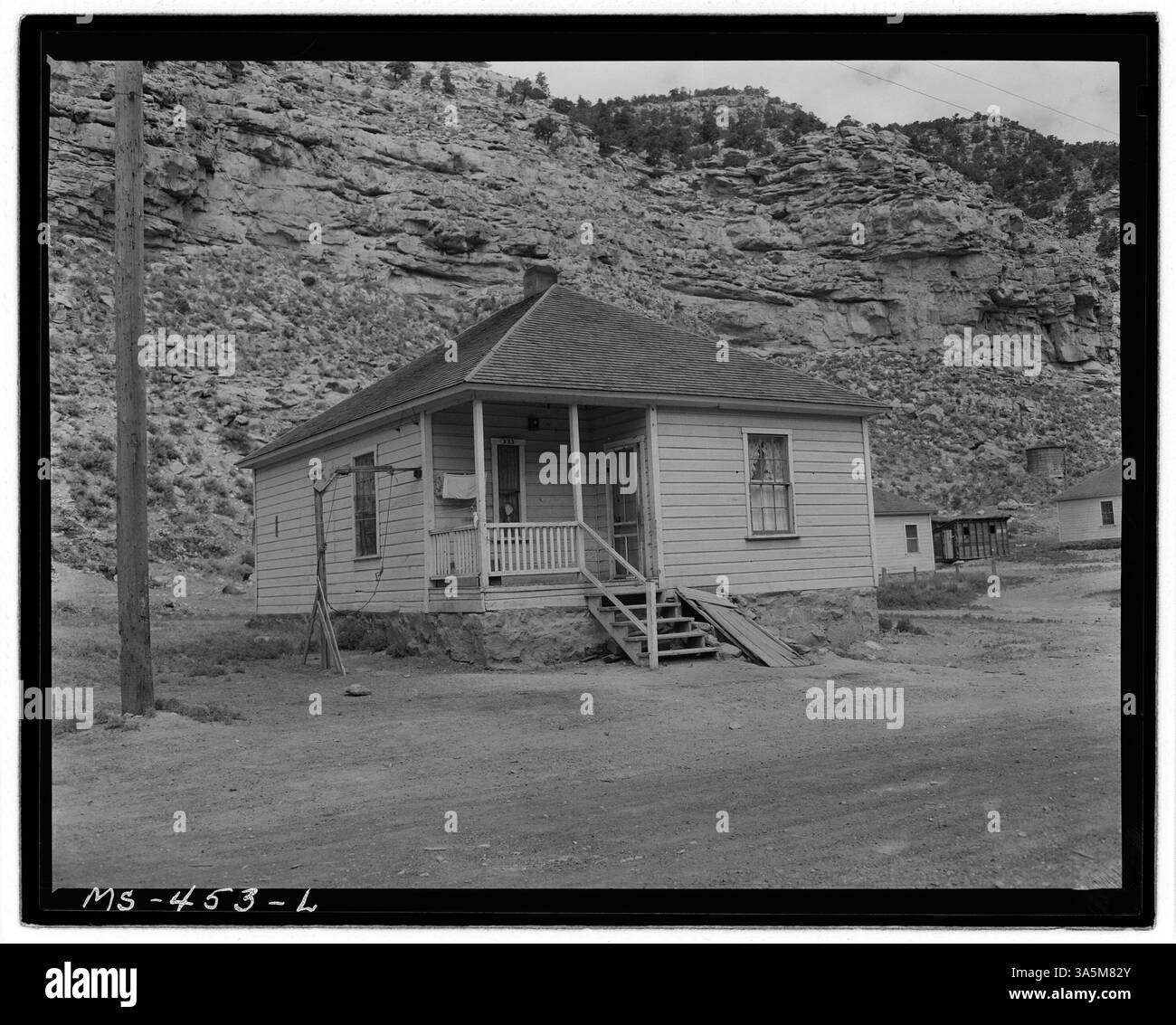 A photograph of the home of a miner living in company housing at the ...