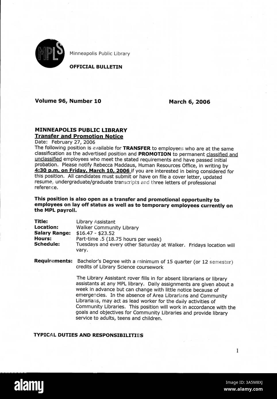 The 2006 Minneapolis Public Library Official Bulletin delivers ...