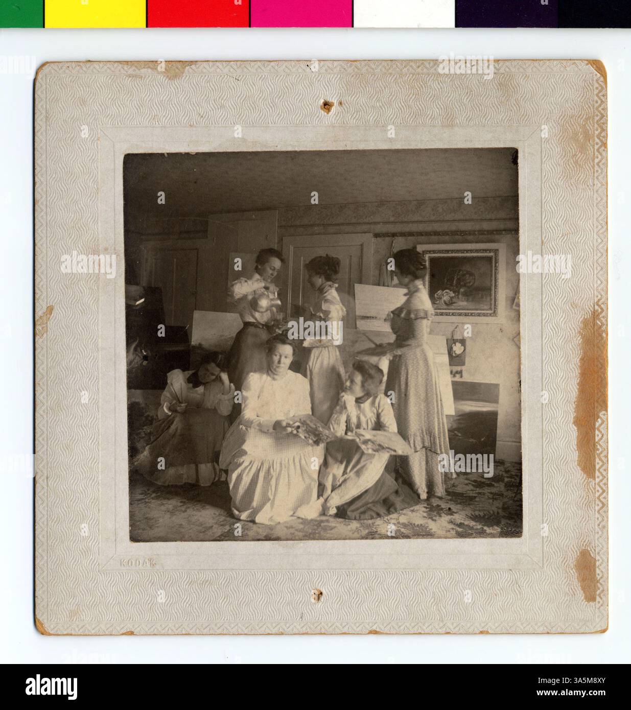 Six women are depicted painting together in Blue Earth County ...