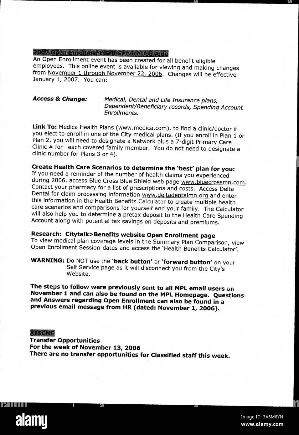 This is the Minneapolis Public Library Official Bulletin from 2006, a ...