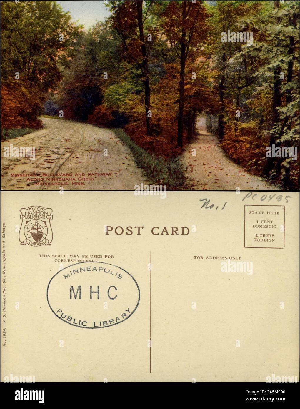 This image depicts the scenic Minnehaha Boulevard and its pathway ...