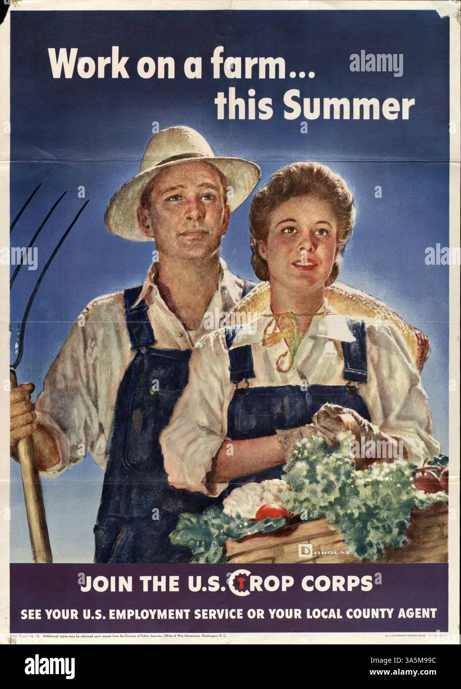 This 1943 OWI poster encourages people to join the U.S. Crop Corps to ...