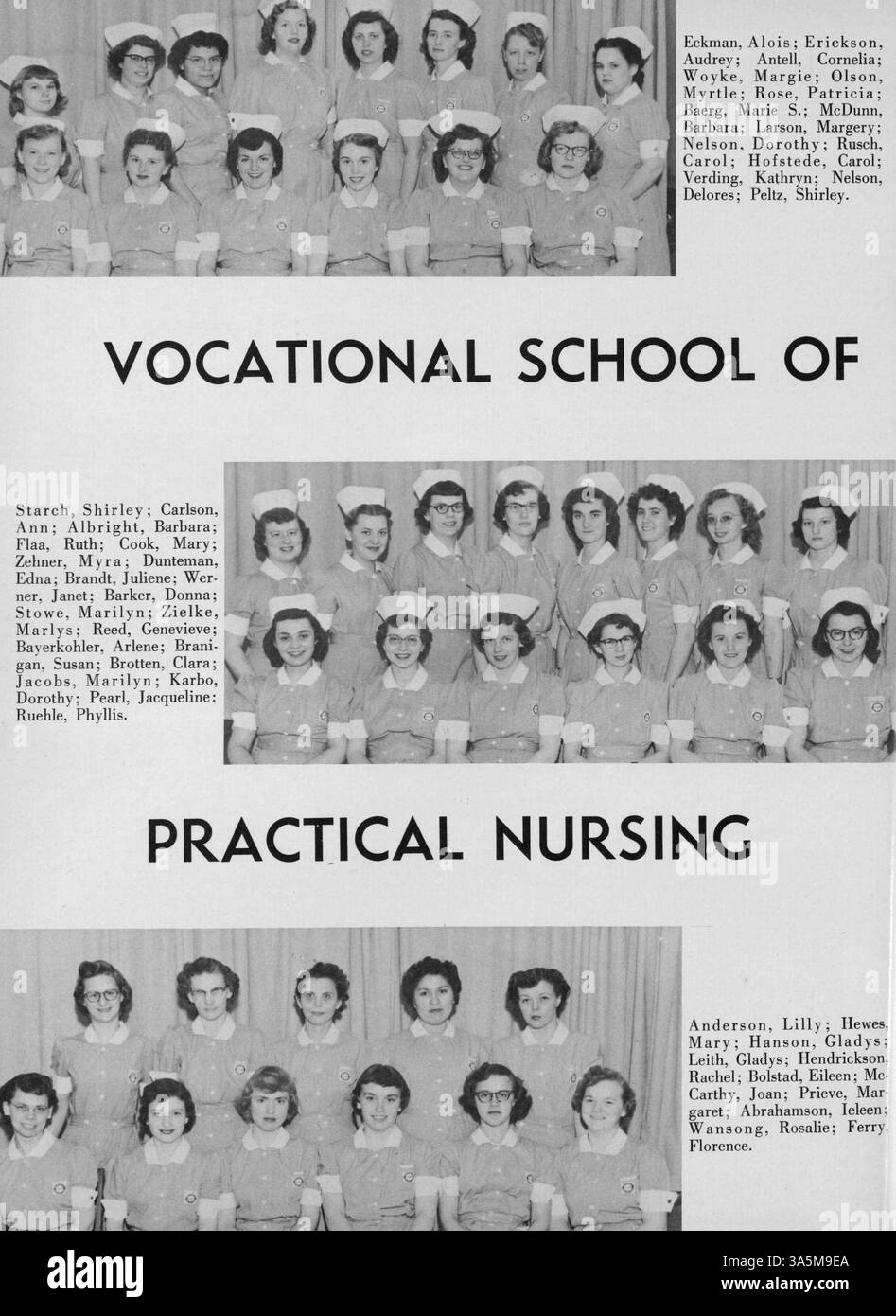 The 1953 swedish hospital school of nursing yearbook captures th hi-res ...