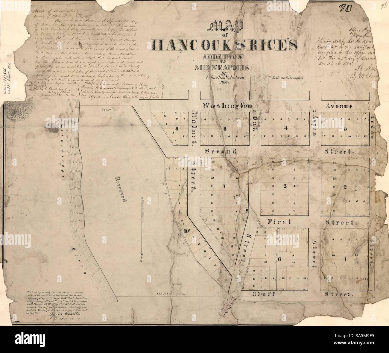 The map of Hancock & Rice's Addition to Minneapolis, as part of ...