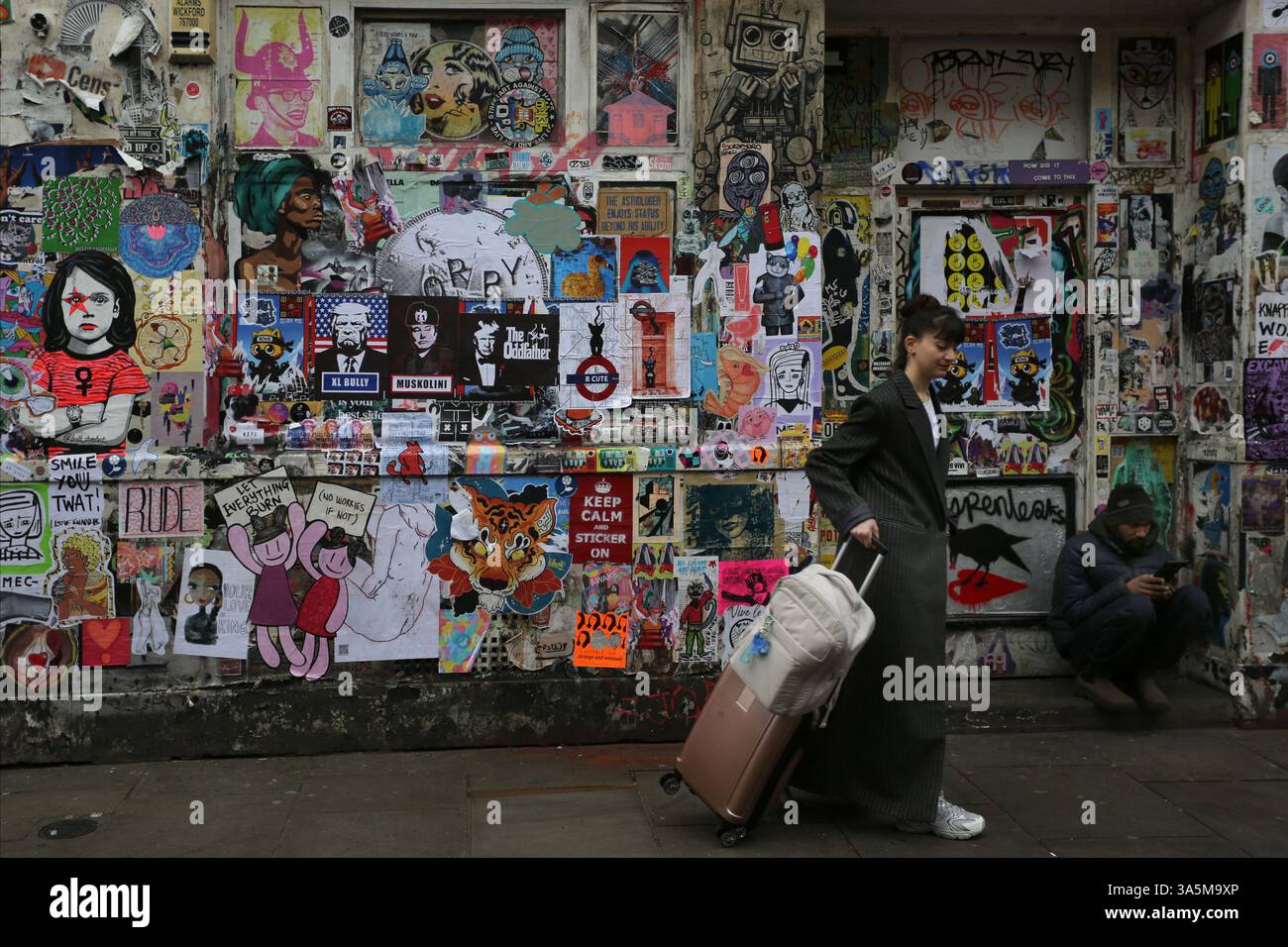 March 23, 2025, London, England, UK: Posters naming President DONALD ...