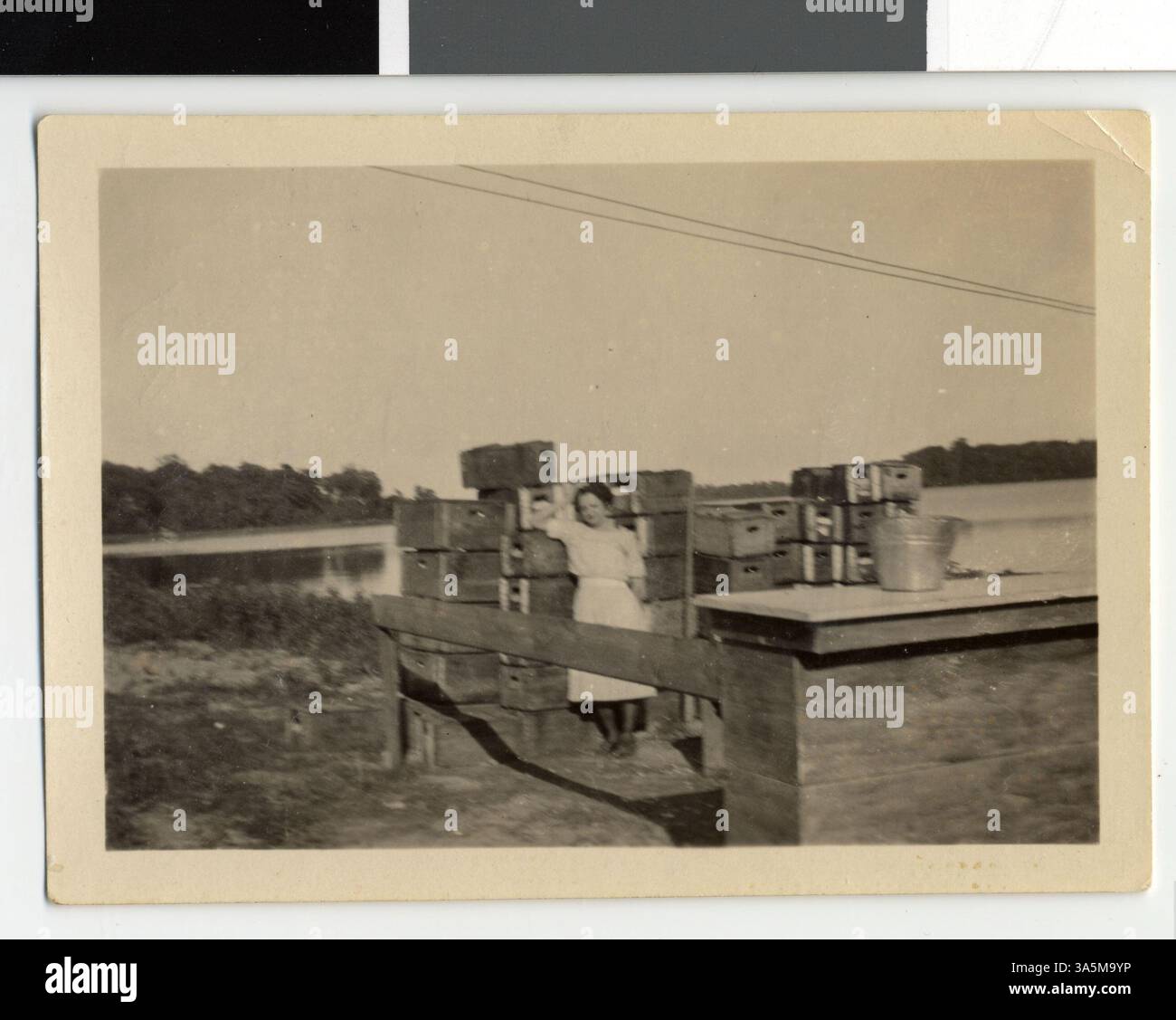Noah's Ark Pavilion on Madison Lake, Minnesota, with an unidentified ...