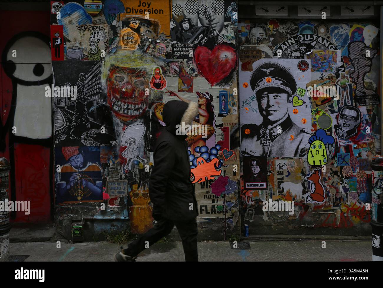 London, England, UK. 23rd Mar, 2025. A poster is displayed showing ELON ...