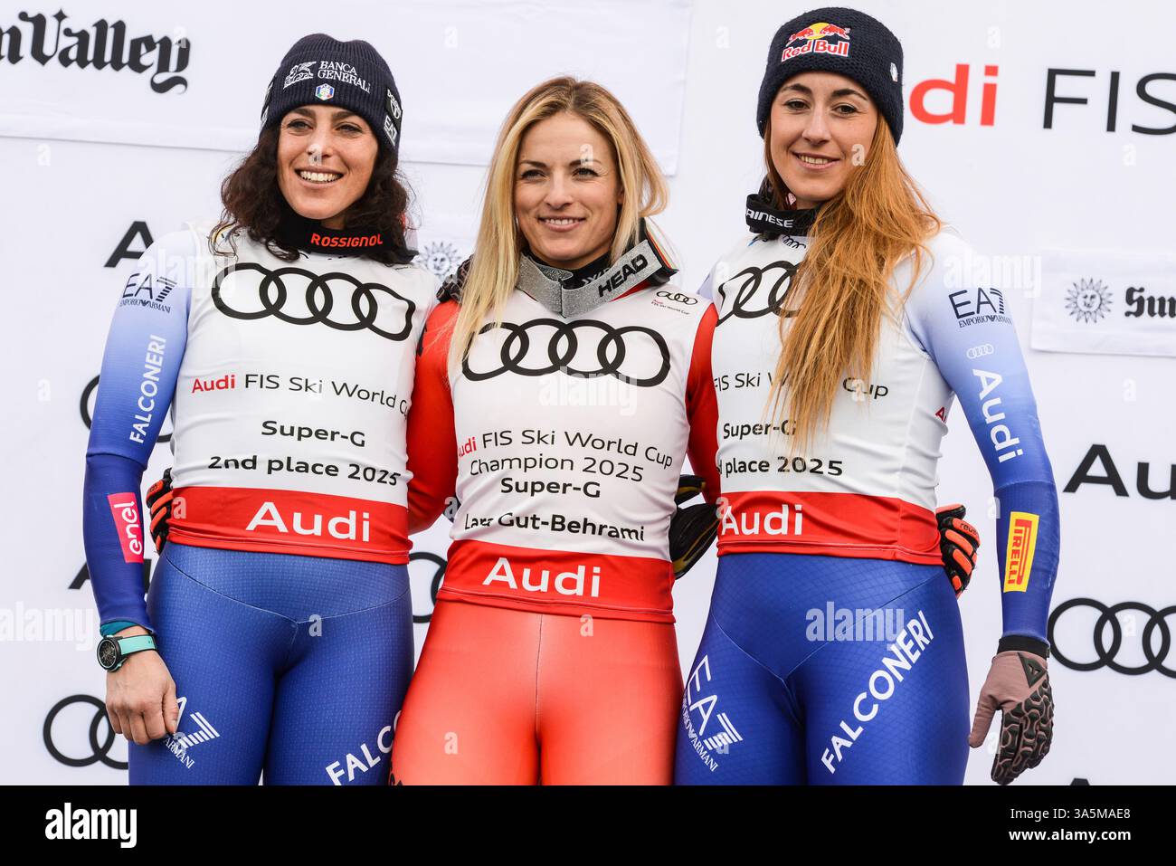 March 23, 2025, Sun Valley, Idaho, United States: The top three ski ...