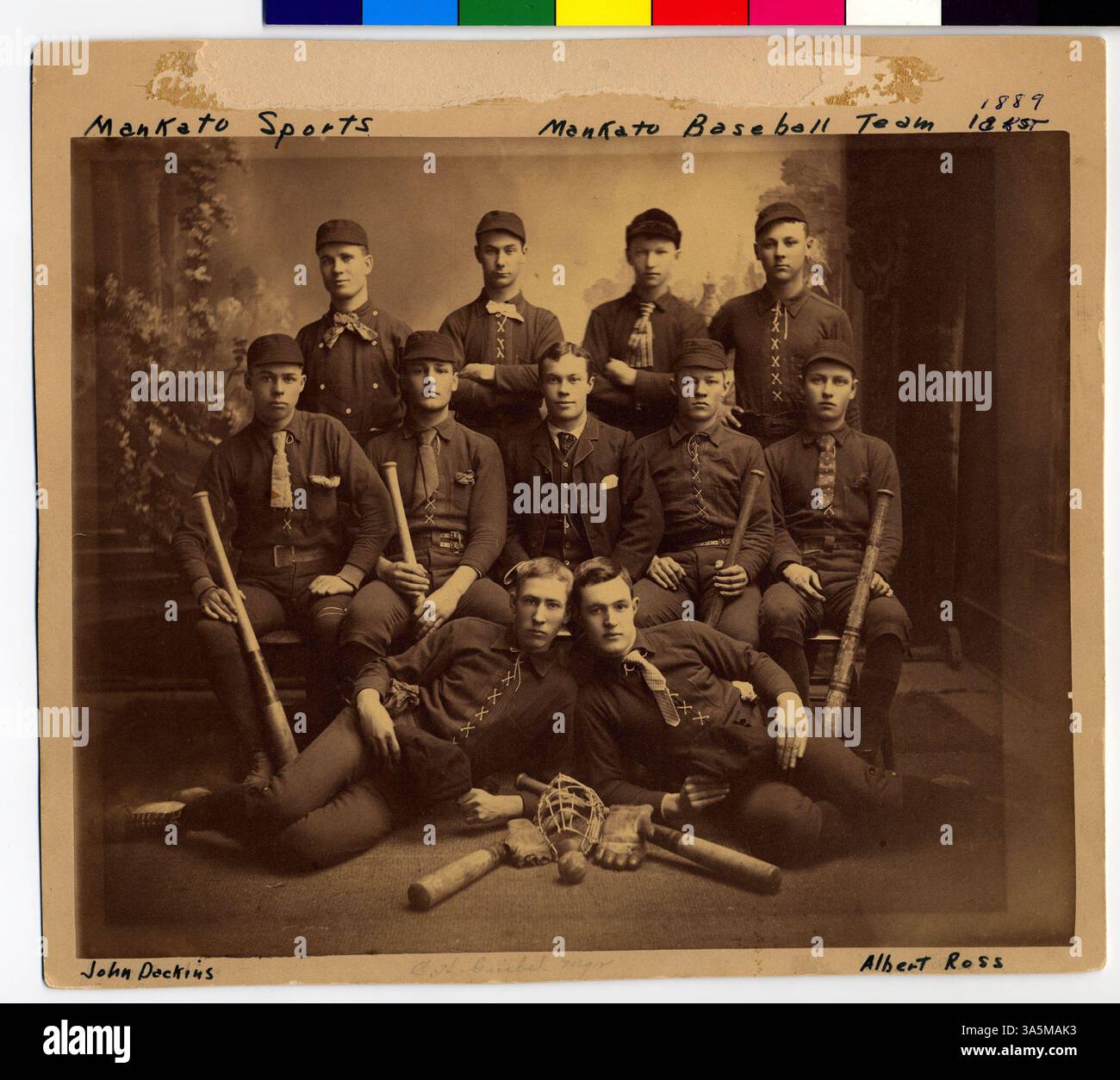 A studio portrait of the Mankato Baltics baseball team from Mankato ...
