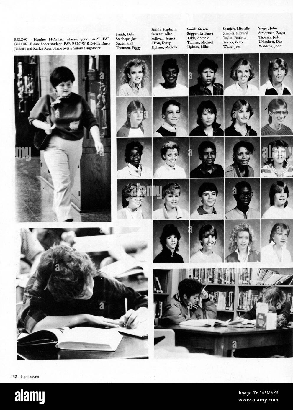 The 1986 patrick henry high school yearbook captures student portraits hi-res stock photography ...