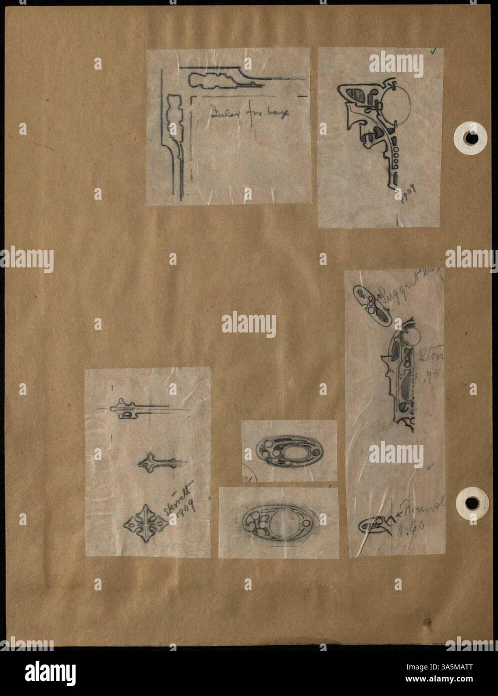 Mary moulton scrapbook displays pencil sketches hi-res stock ...