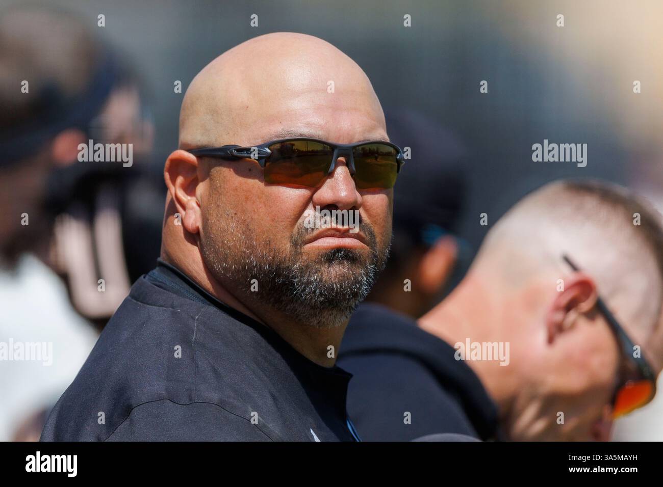 Alabama State head coach Jose' Vazquez looks on during an NCAA baseball ...