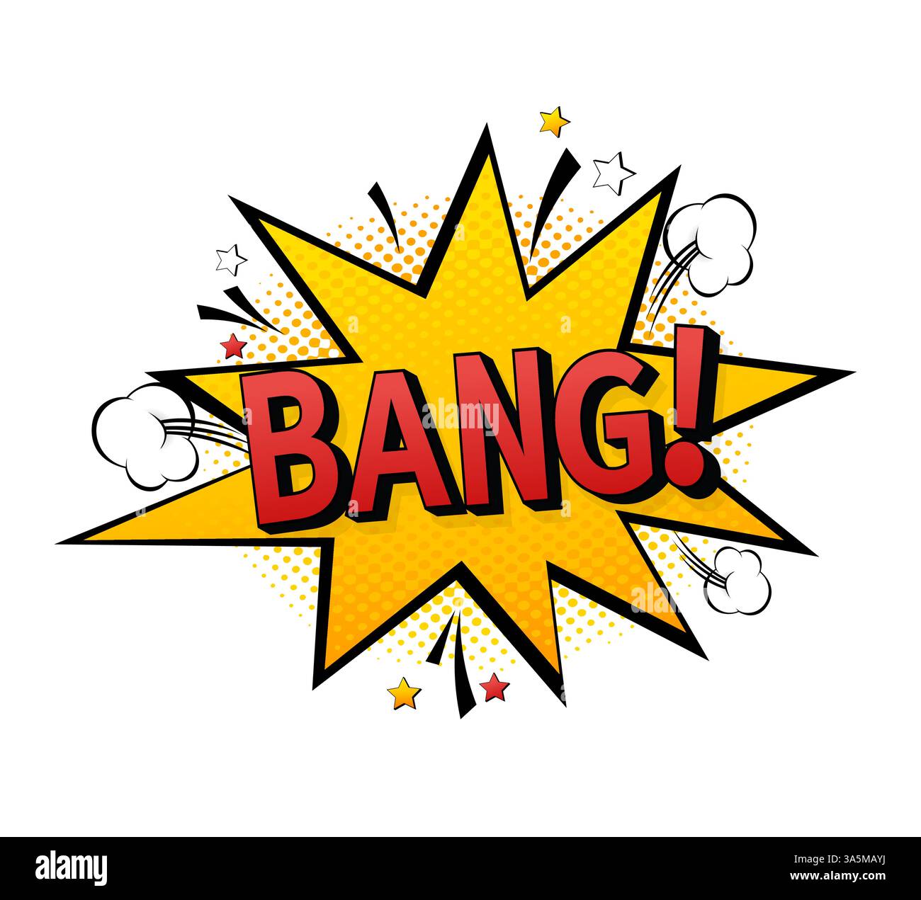 Bang pop illustration in retro style on color background. Vector ...