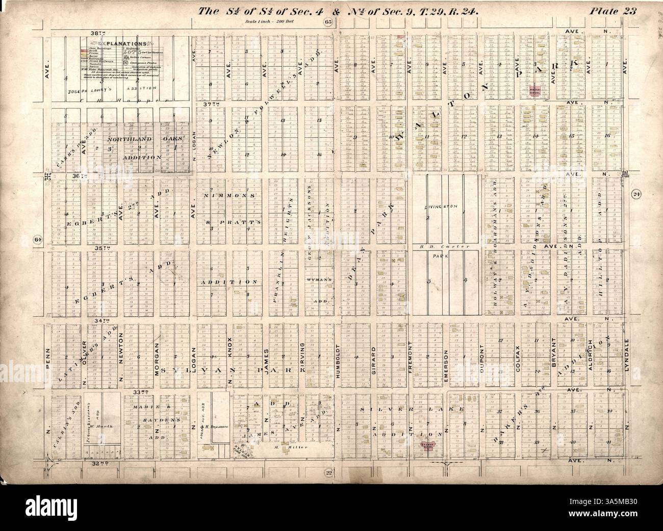 Section lines with a subdivision index hi-res stock photography and ...