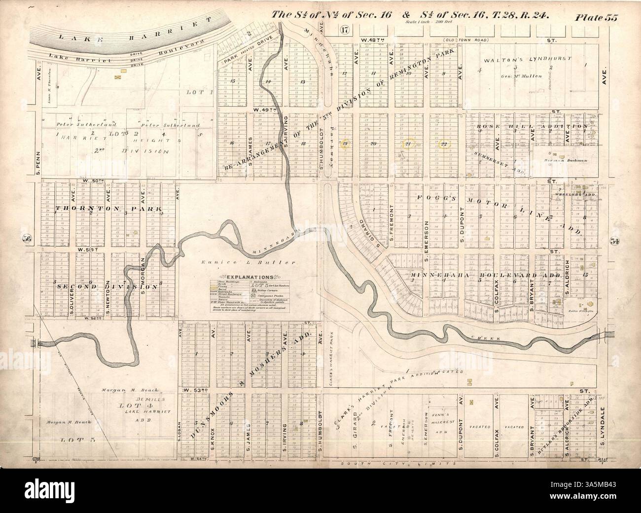This detailed atlas of Minneapolis includes surveys and plats ...