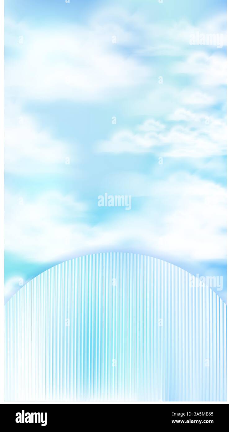 Sky Aesthetic Background with Lower Half-Round Glass Effect Stock ...