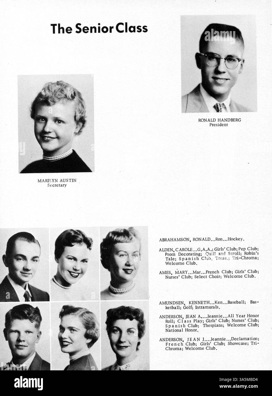 Is a historical record of the 1954 1955 school year Black and White Stock Photos & Images - Alamy