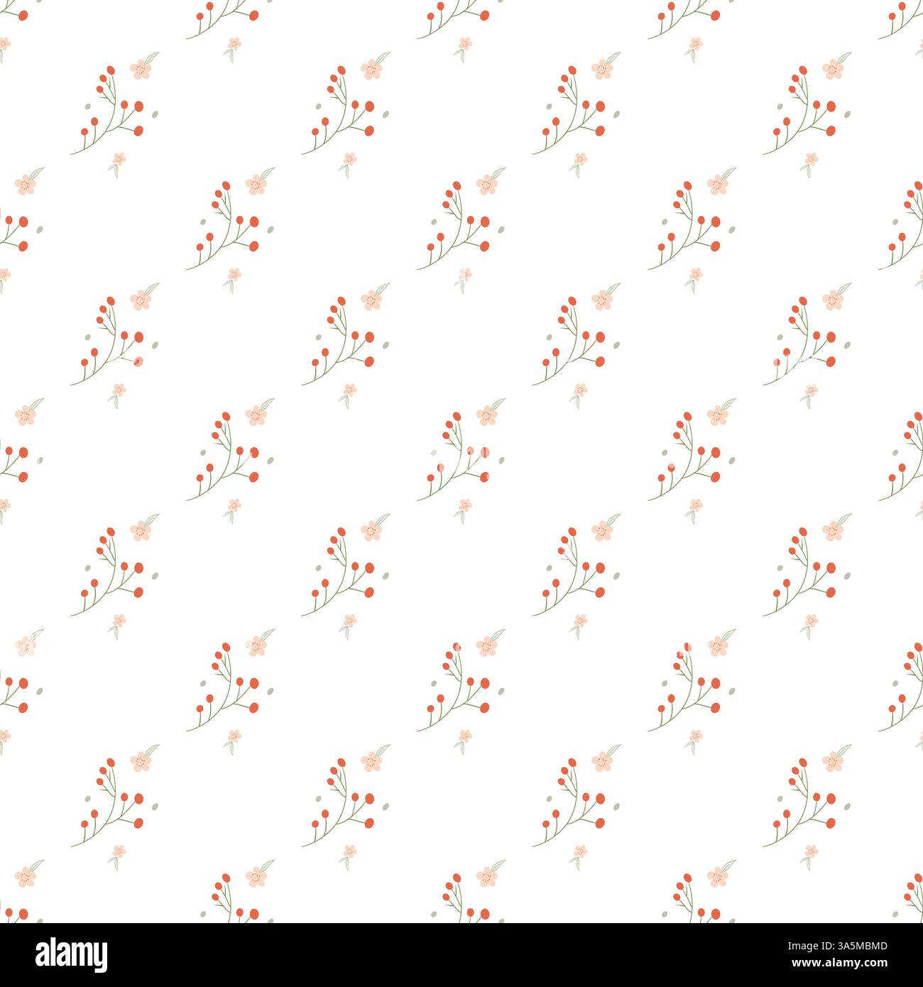 Flower pattern in flat style on white background. loral pastel ...