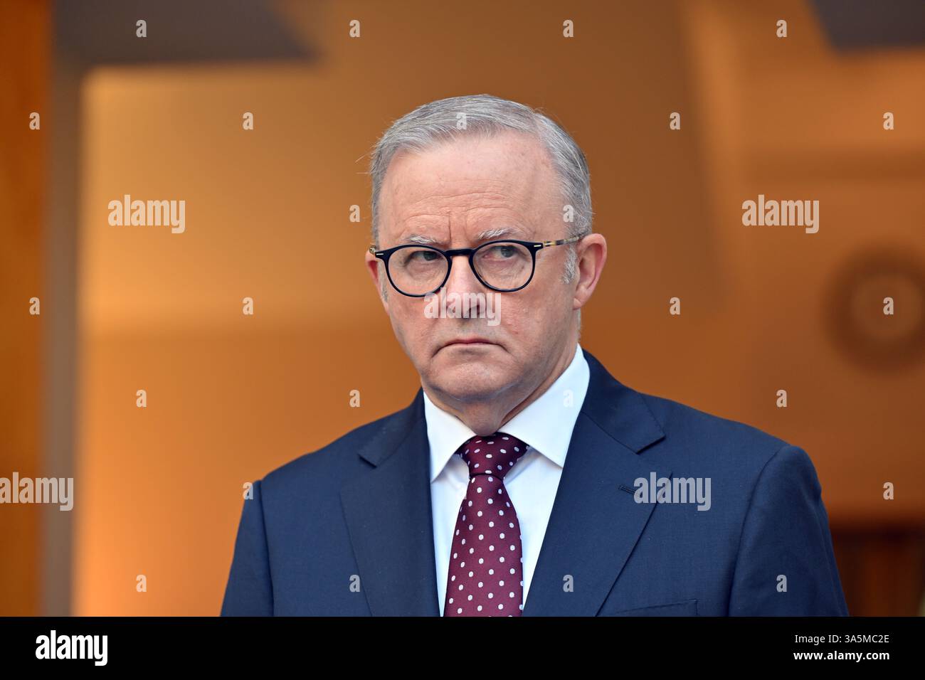 Prime Minister Anthony Albanese at a press conference after signing an ...