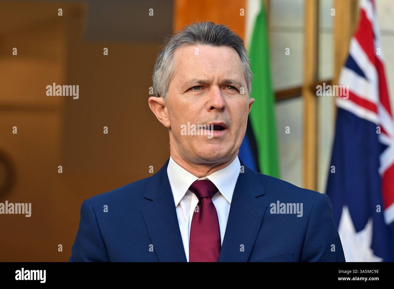 Minister for Education Jason Clare at a press conference after signing ...