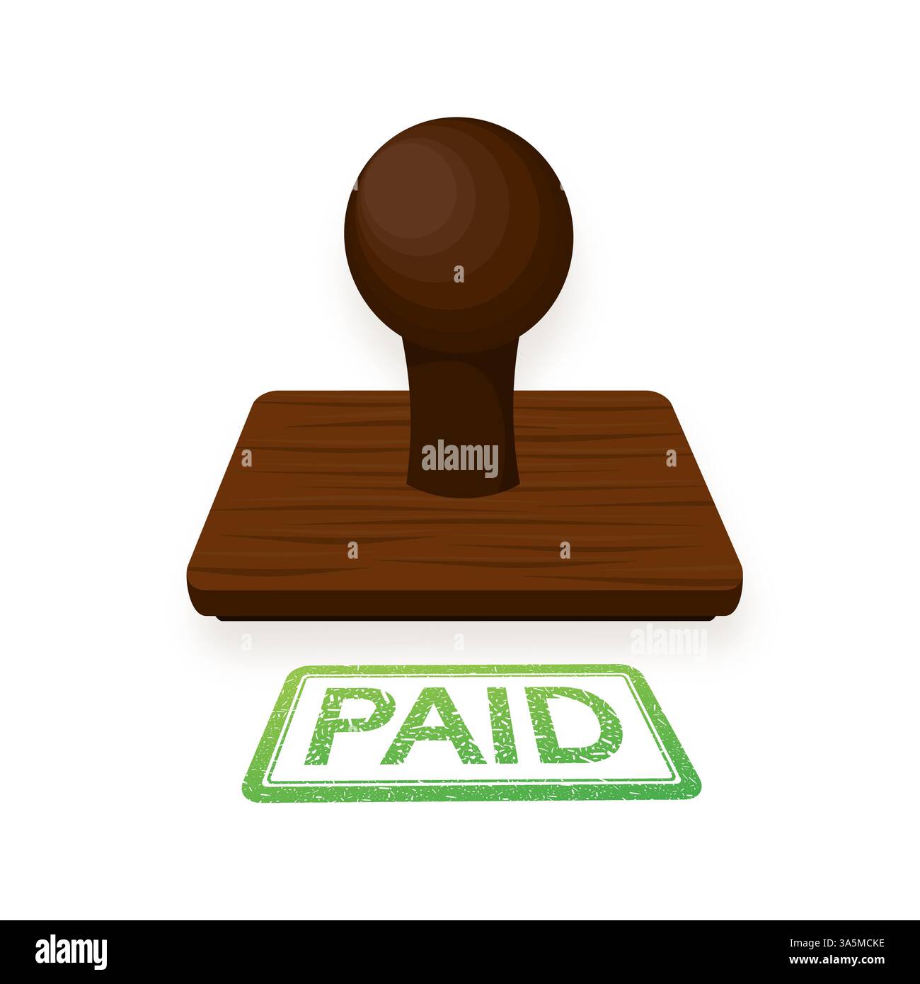 Paid green stamp isolated on white background. Vector illustration ...