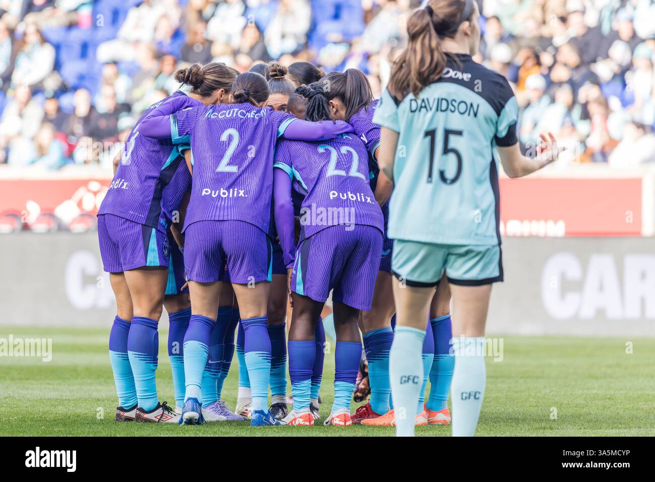 Harrison, United States . 23rd Mar, 2025. Players of Orlando Pride ...